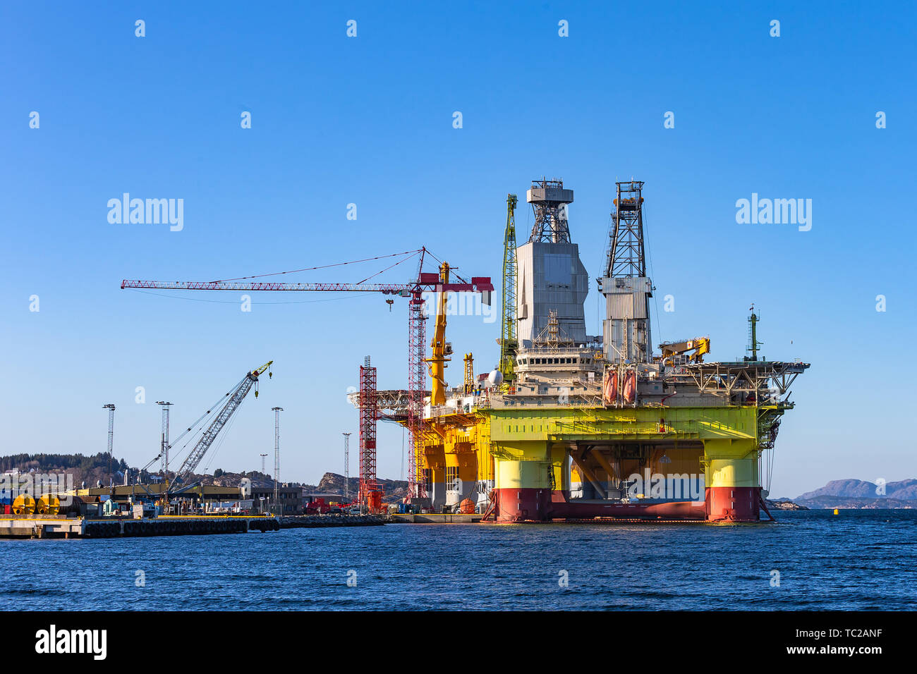 Oil platforms under maintenance near Bergen, Norway Stock Photo - Alamy