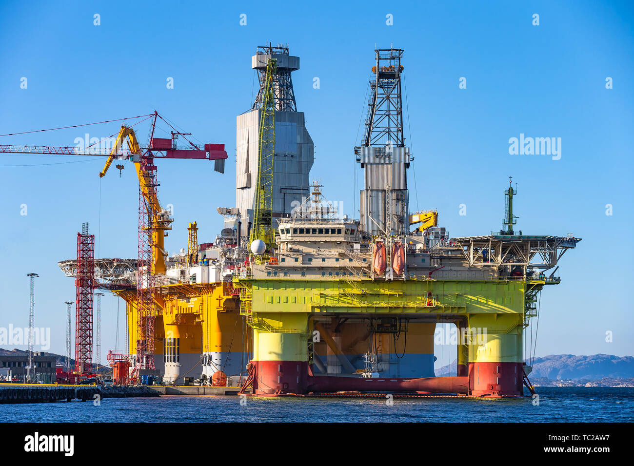 Oil platforms under maintenance near Bergen, Norway Stock Photo - Alamy