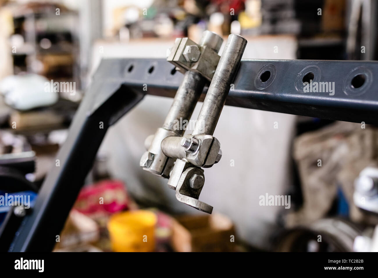 Mechanic opened the locking valve mechanism. Disassemble engine block ...