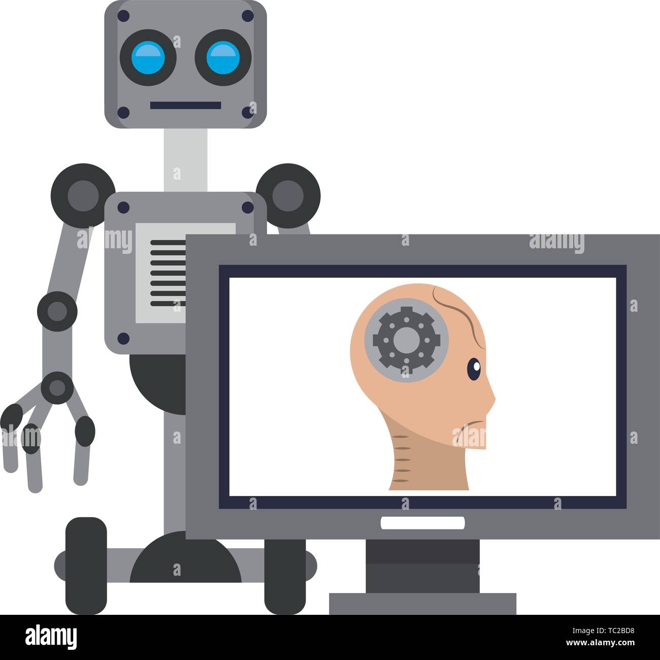 artifical intelligence icons concept cartoon Stock Vector Image & Art ...