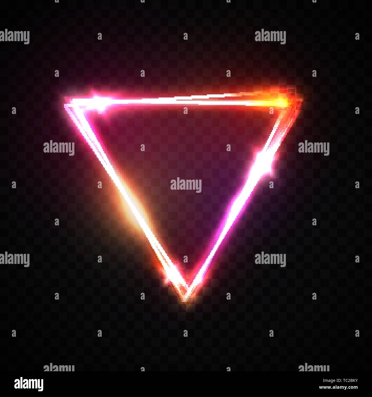 Upside down triangle neon background Electric sign Stock Vector Image ...