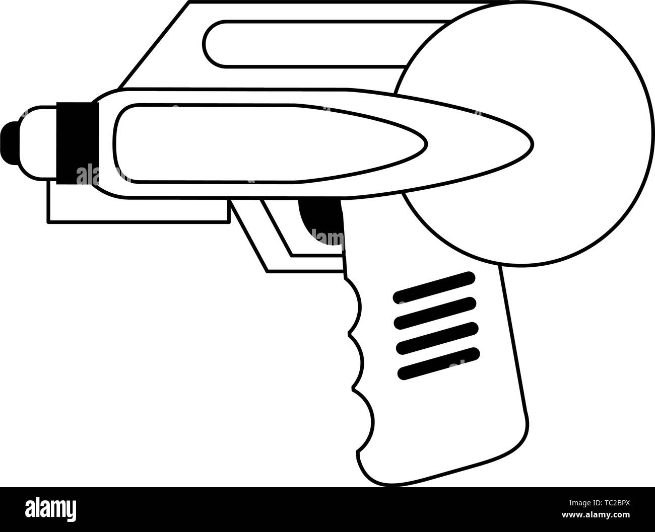 Alien weapon toy icon Black and White Stock Photos & Images - Alamy