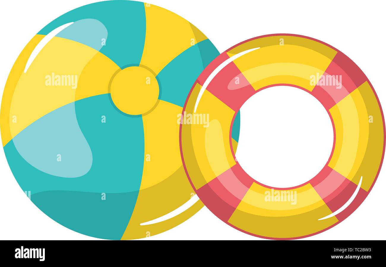 float lifeguard with balloon toy vector illustration design Stock ...