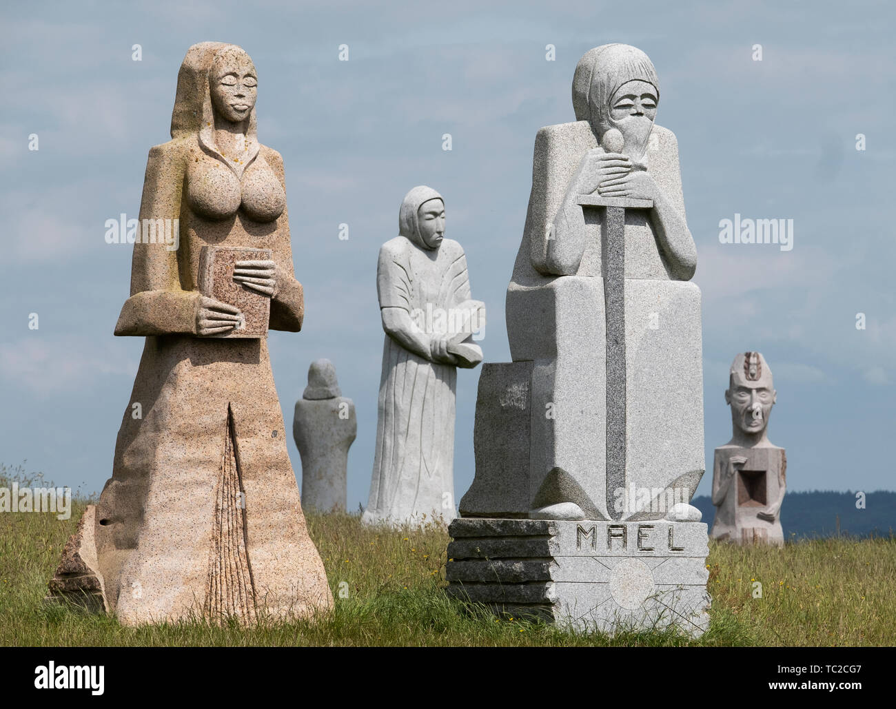 Stz Berch'ed and St Mael granite sculptures in the Valley of the Saints ...