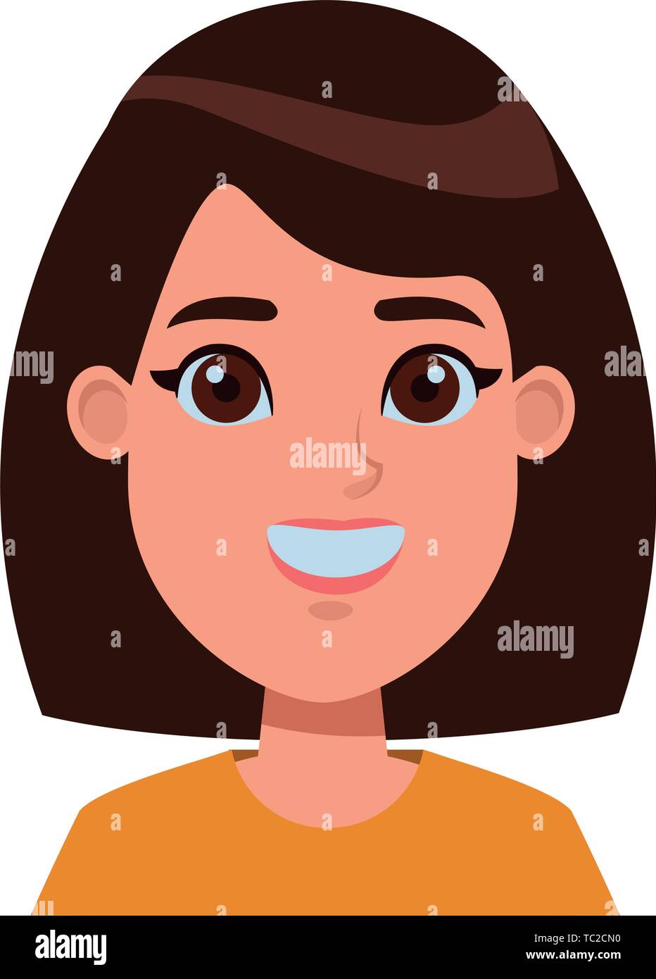 young woman avatar cartoon character profile picture Stock Vector Image ...