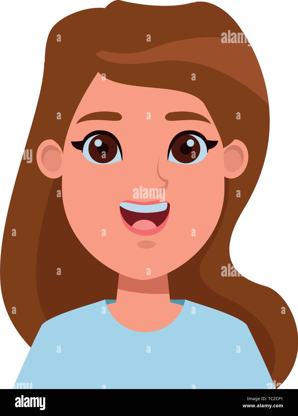 young woman avatar cartoon character profile picture Stock Vector Image ...