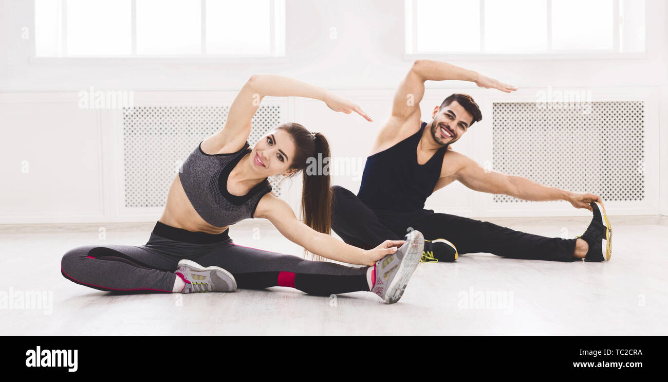 Athletic slim man stretching in hi-res stock photography and images - Alamy