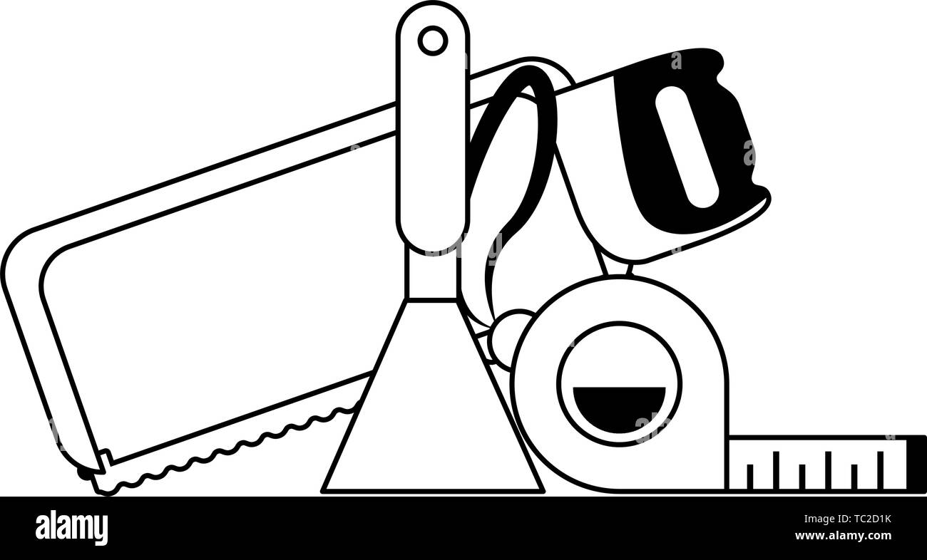 Cartoon Hardware Tools Collection Black and White Stock Photos & Images ...