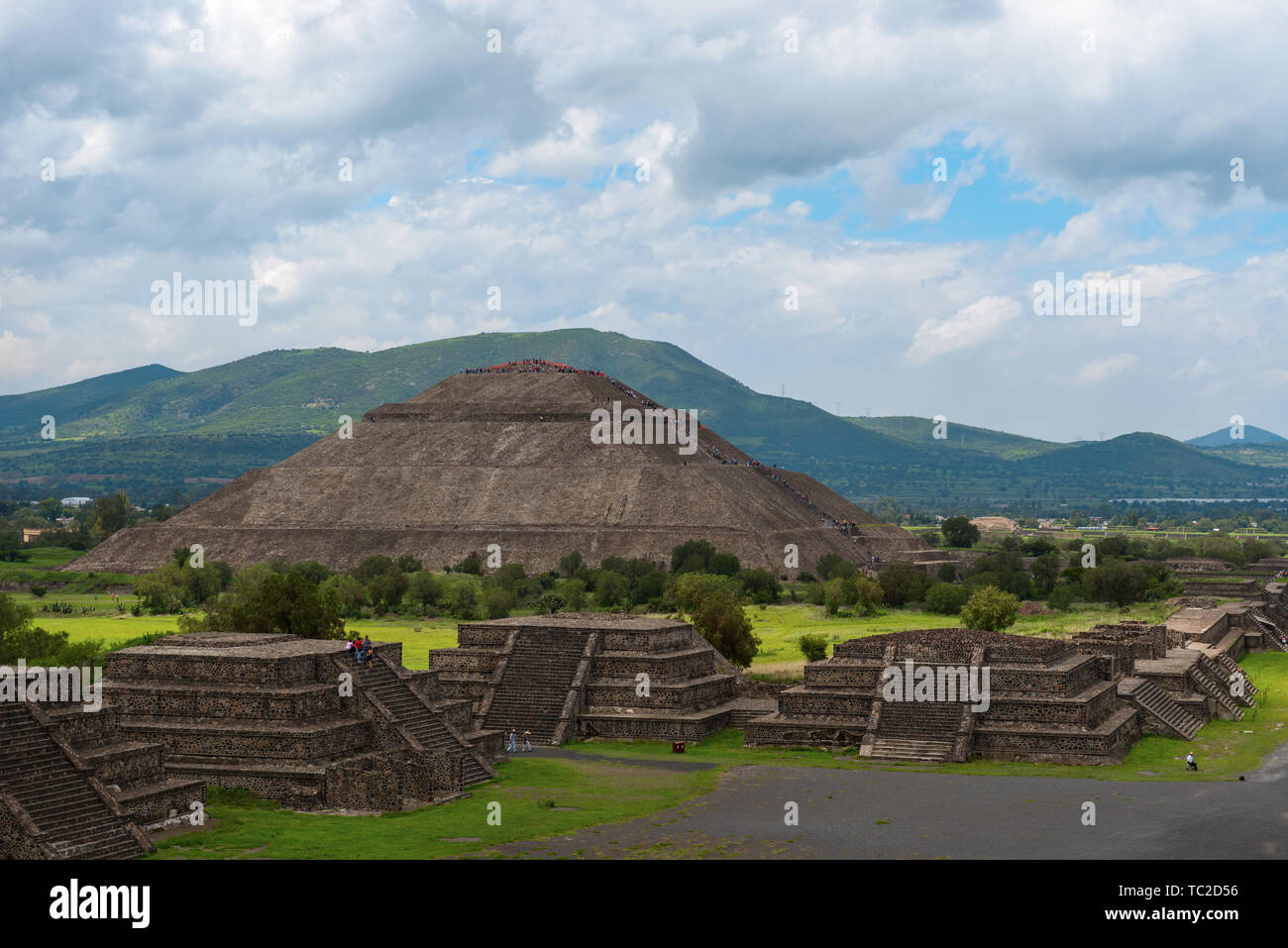The Pyramid of the Sun, on the east side of the Avenue of the Dead, is ...