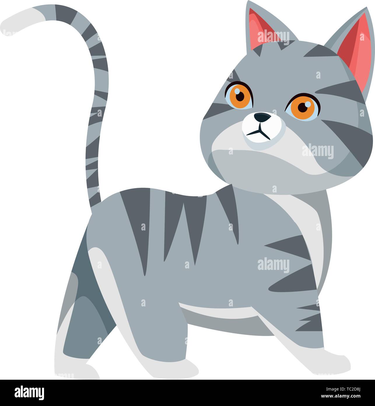 gray cat icon cartoon isolated Stock Vector Image & Art - Alamy