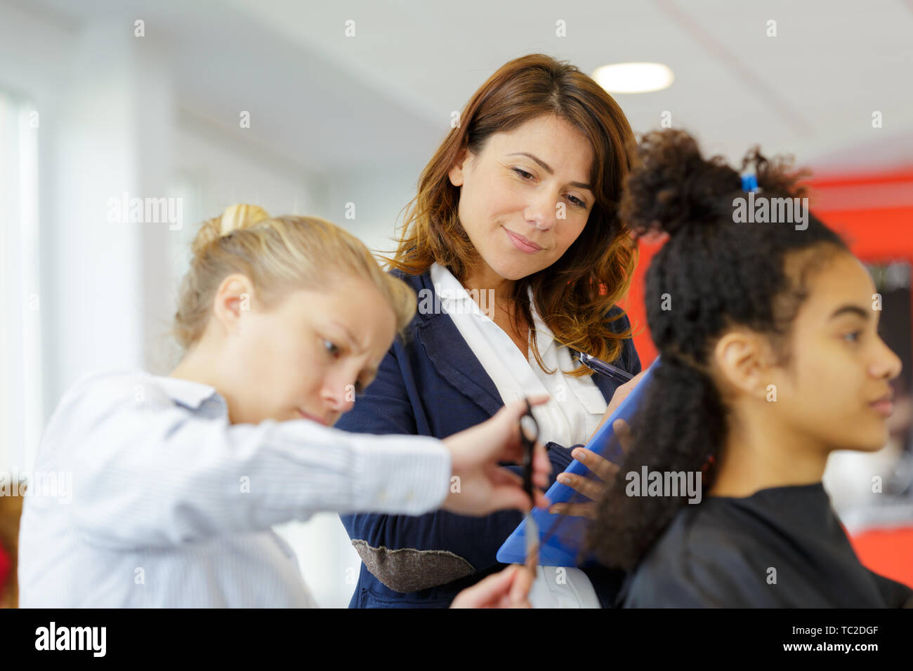 learning hair apprentice Stock Photo - Alamy