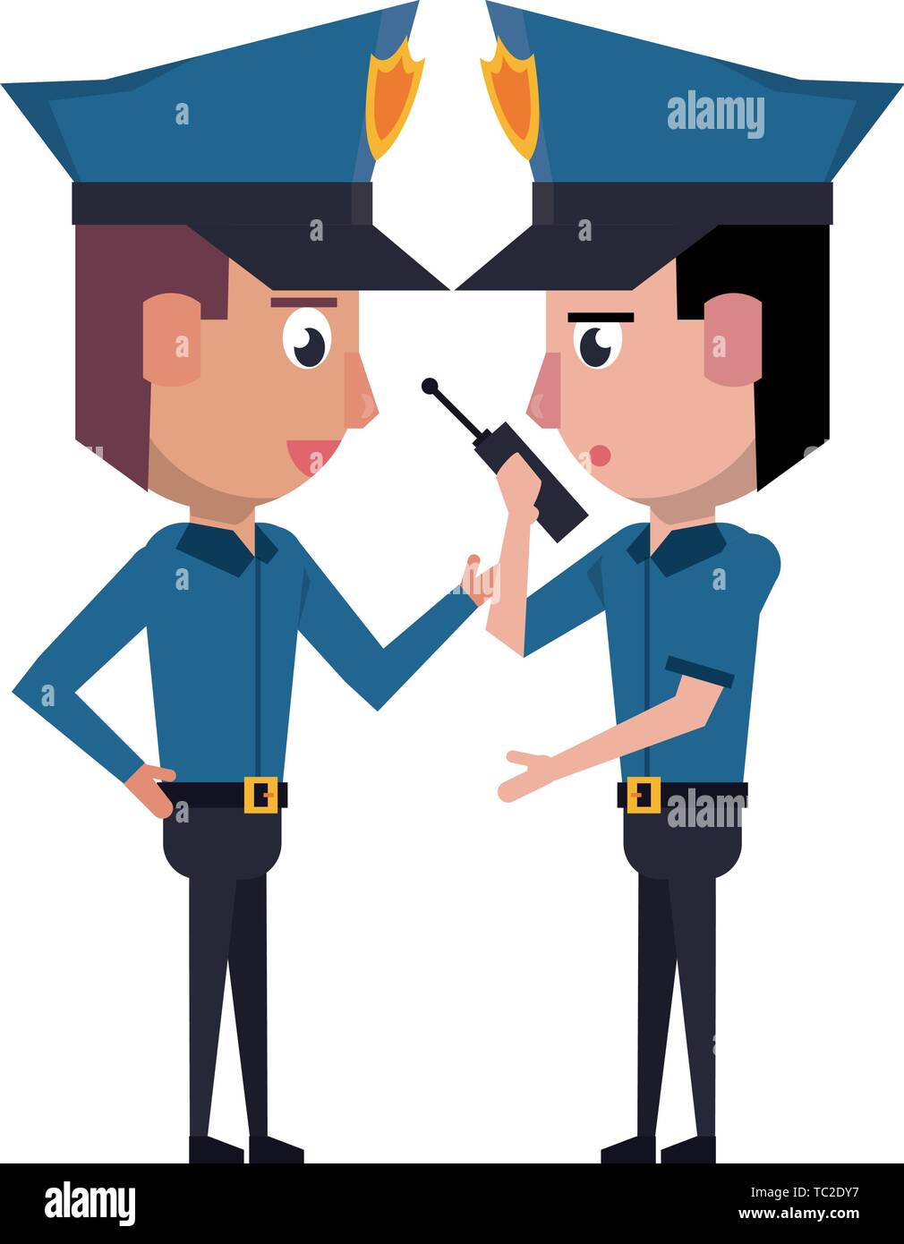policemen working avatar cartoon character Stock Vector Image & Art - Alamy