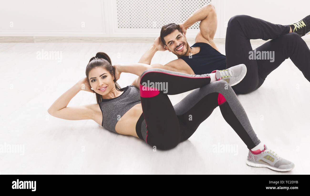 Woman sports exercises on empty hi-res stock photography and images - Alamy