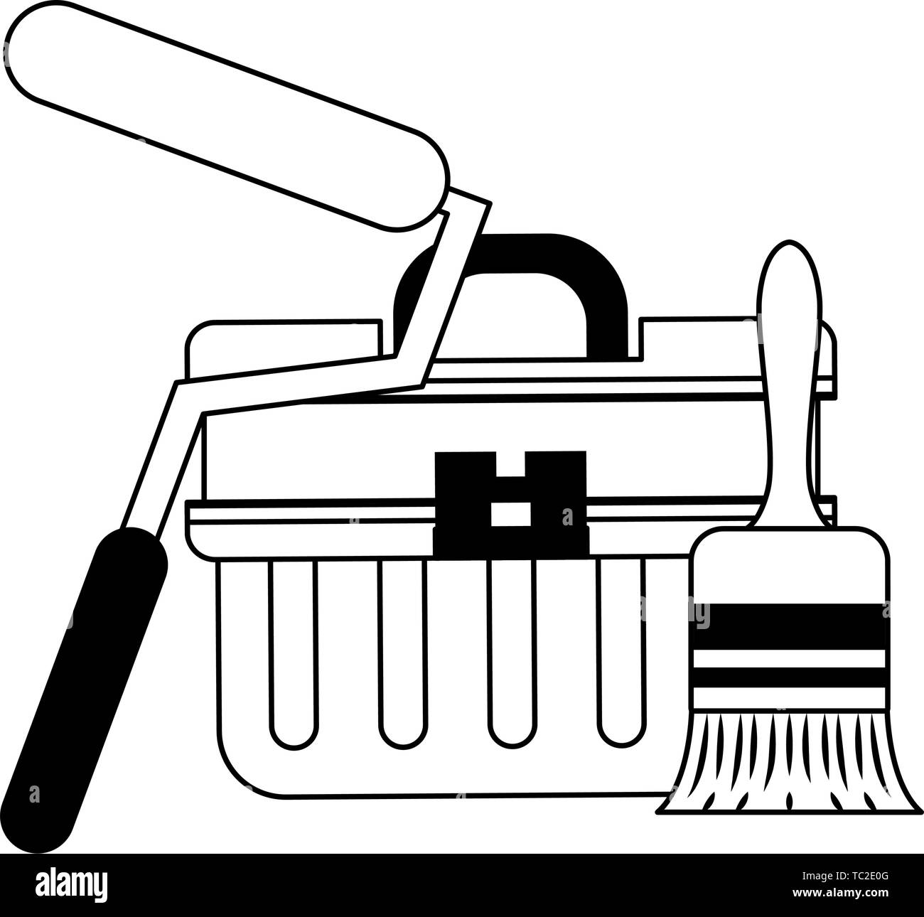 Cartoon hardware tools collection Black and White Stock Photos & Images ...