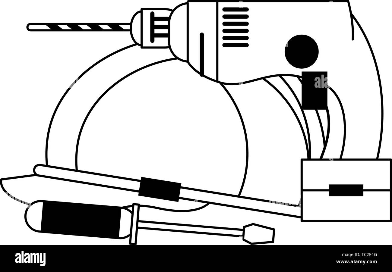 Cartoon Hardware Tools Collection Black and White Stock Photos & Images ...