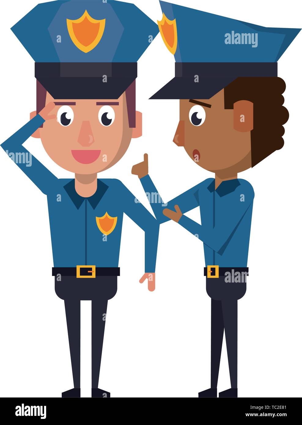policemen working avatar cartoon character Stock Vector Image & Art - Alamy