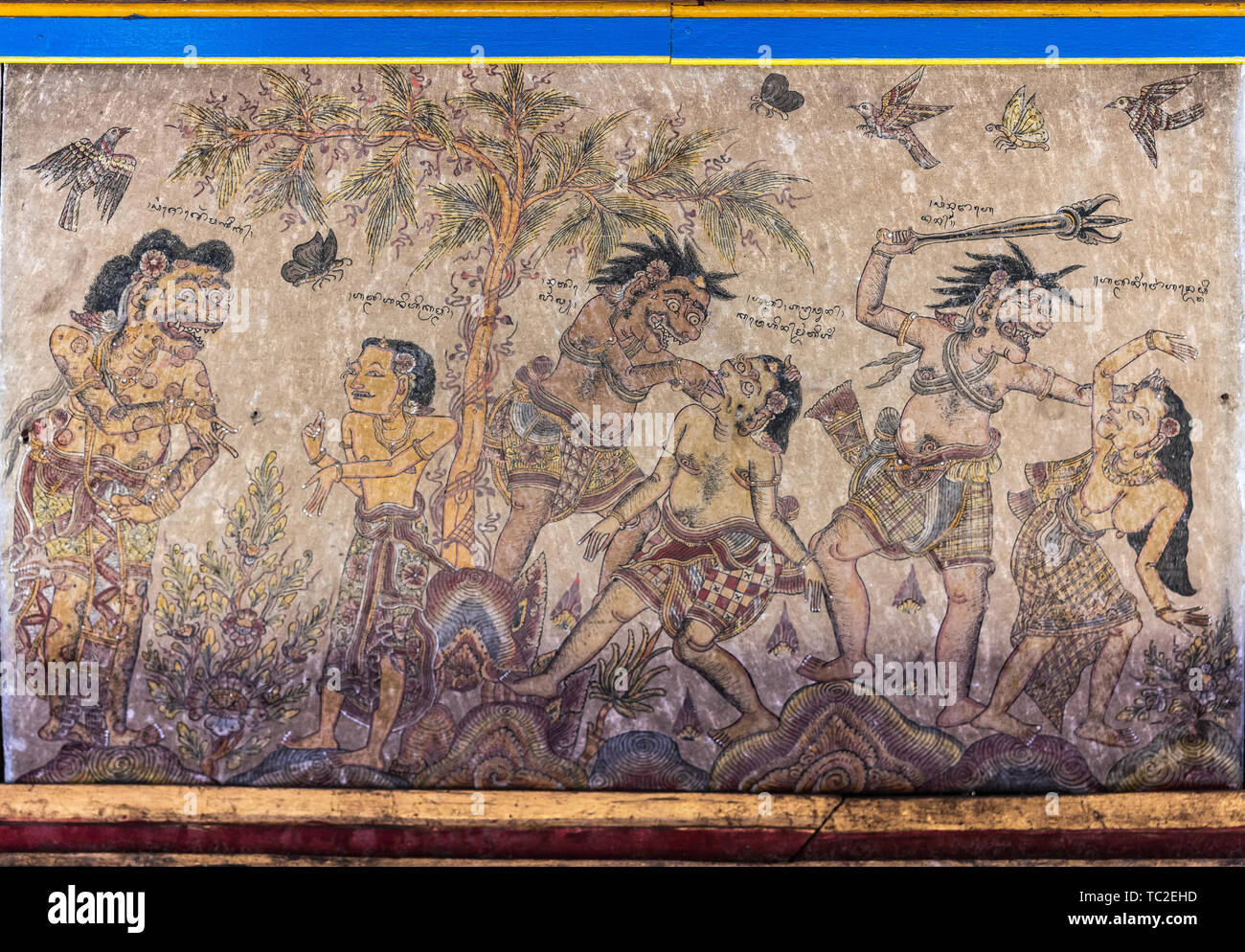 Klungkung, Bali, Indonesia - February 26, 2019: Kertha Gosa, Open sides ...