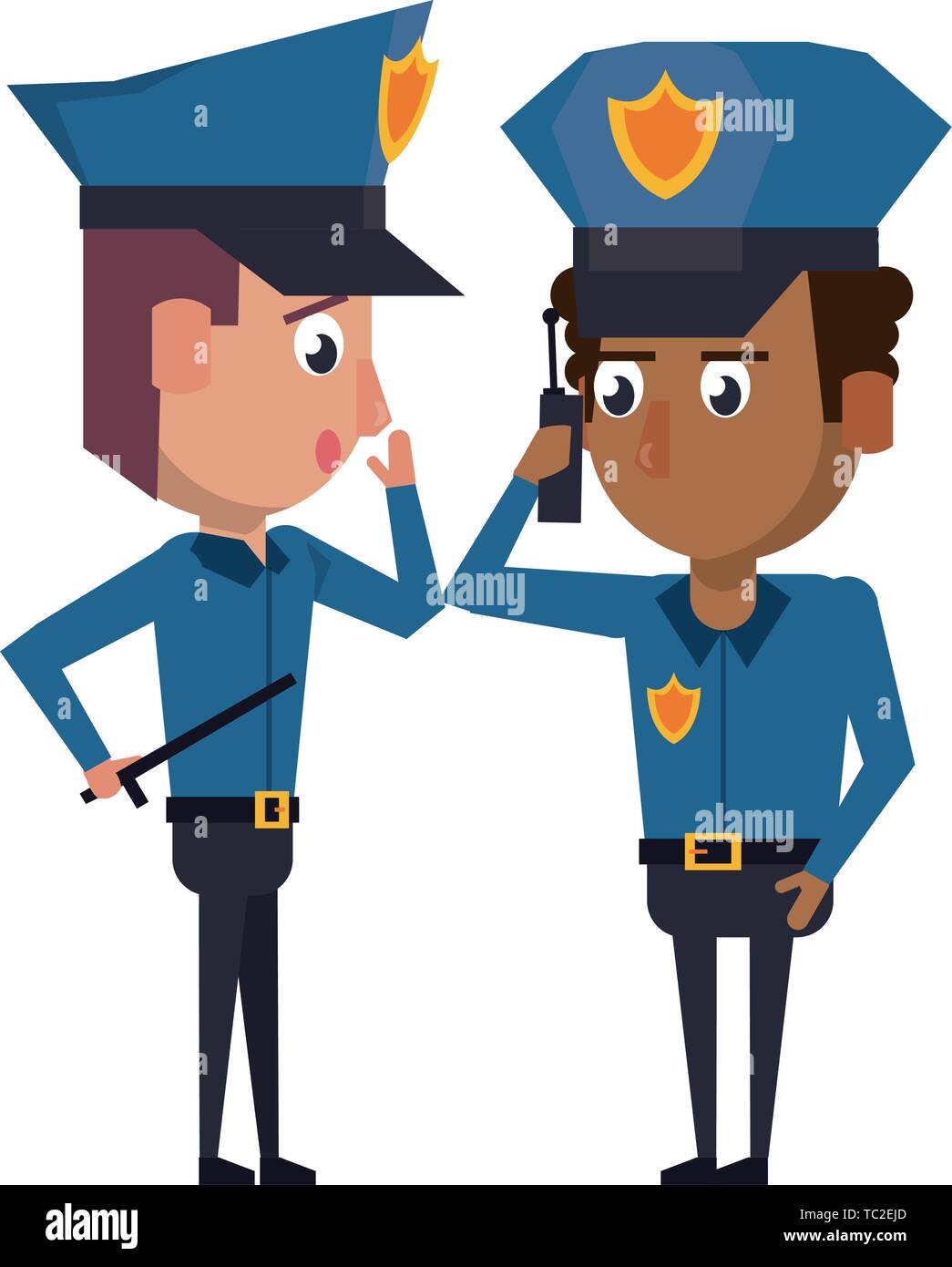 policemen working avatar cartoon character Stock Vector Image & Art - Alamy