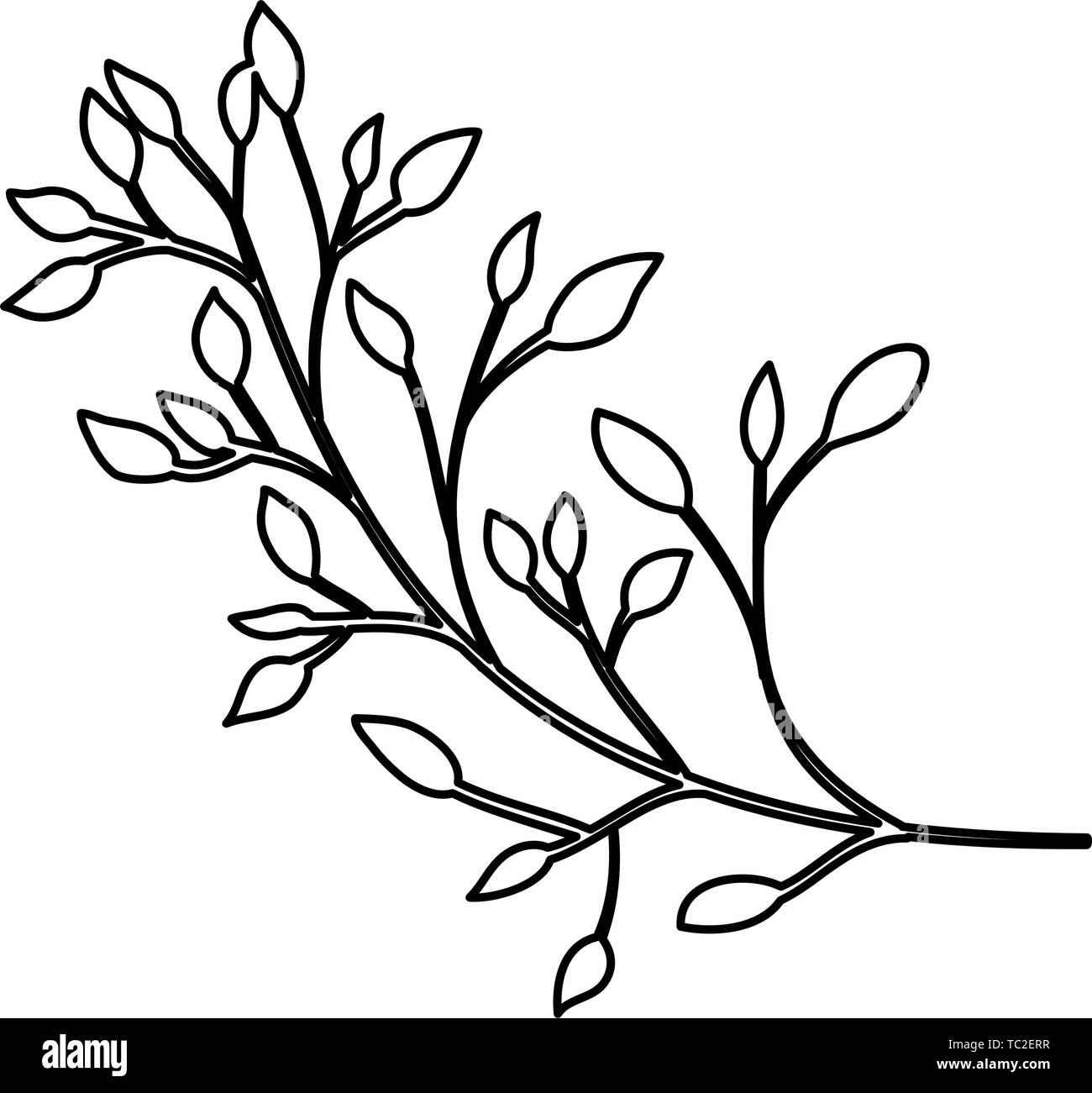 branch with leafs plant icon vector illustration design Stock Vector ...