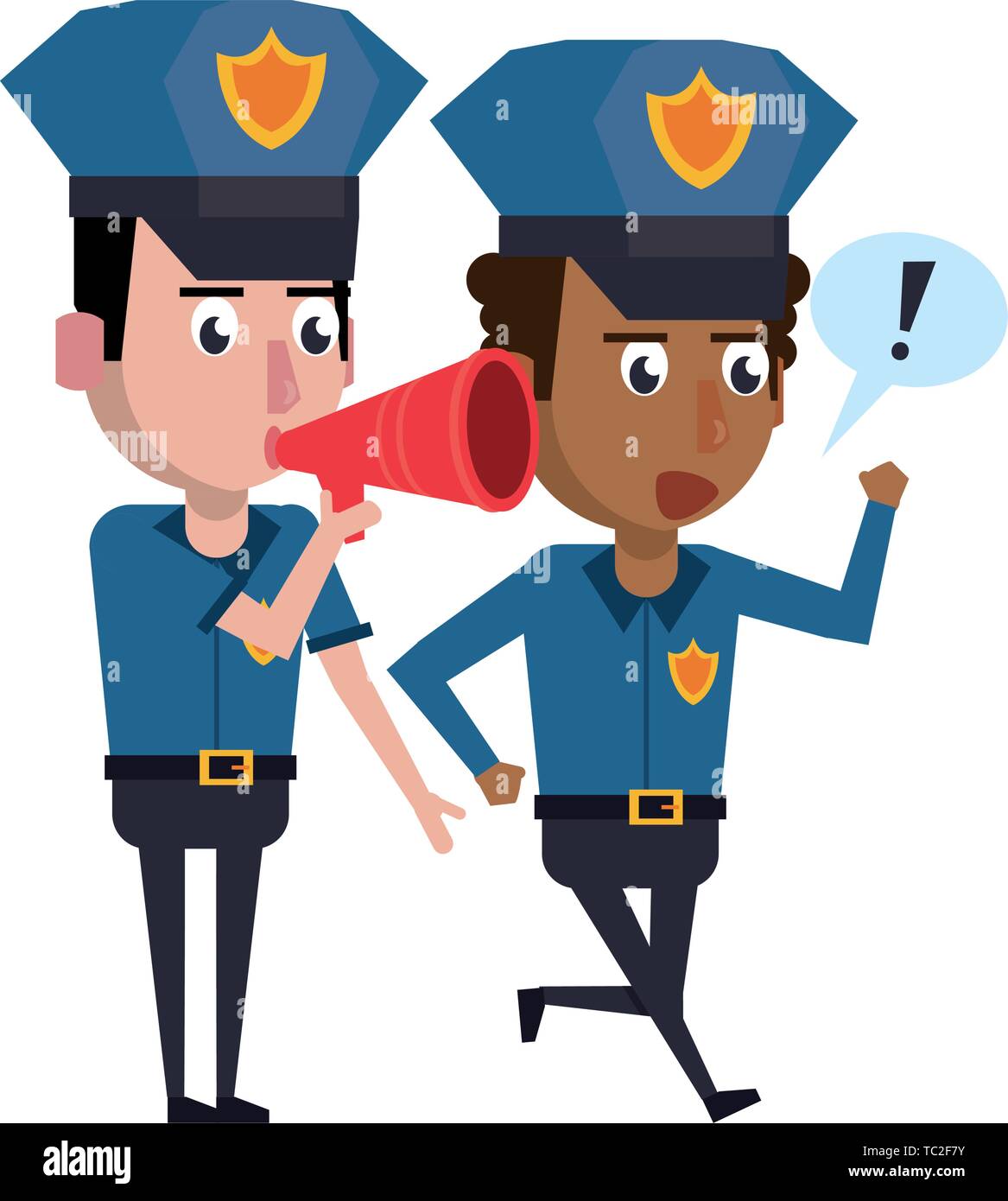 Two male police officer Stock Vector Images - Alamy