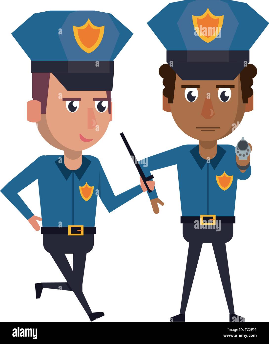policemen working avatar cartoon character Stock Vector Image & Art - Alamy