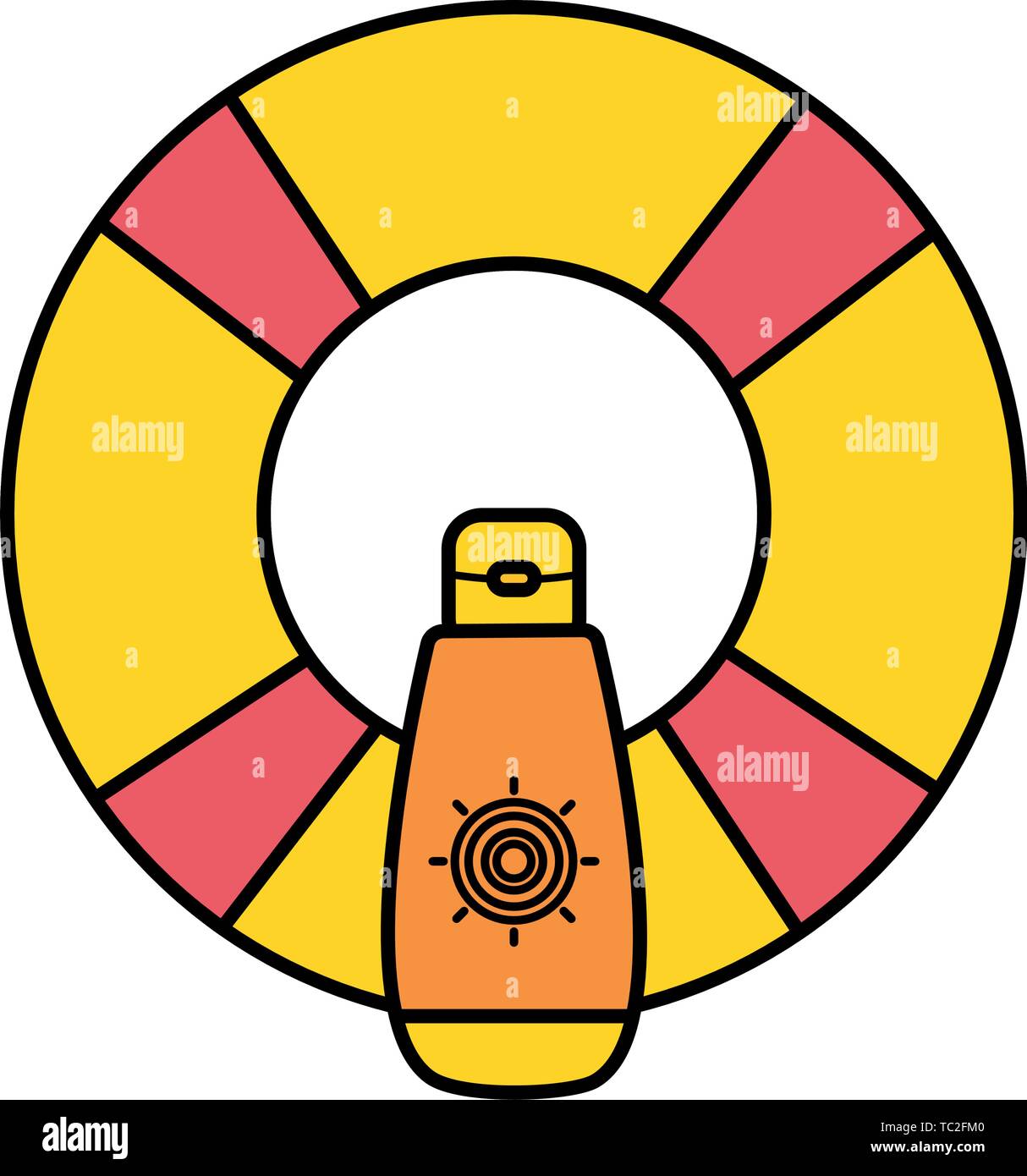 float lifeguard with solar blocker summer accessories vector ...