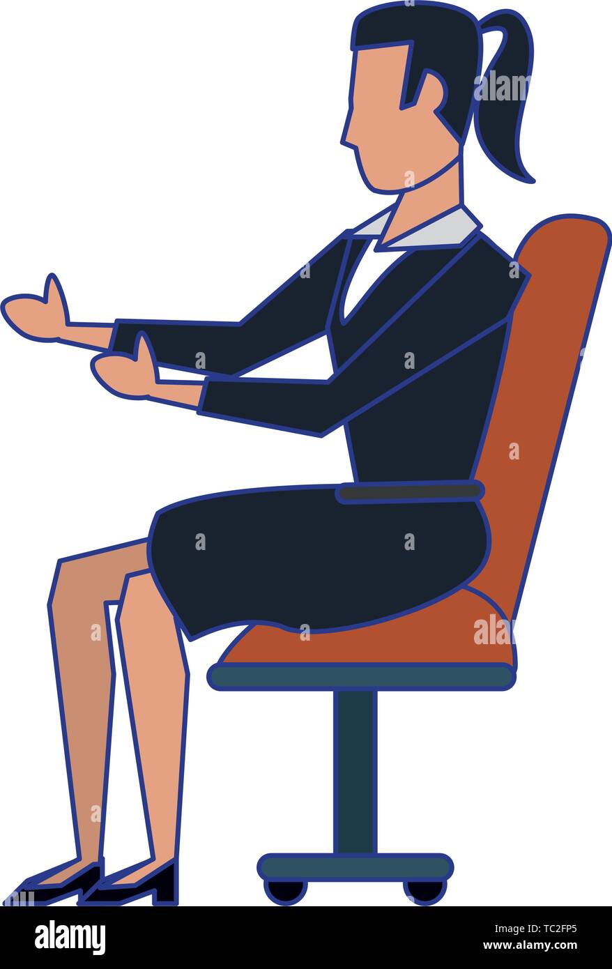 Avatar businesswoman sitting on Stock Vector Images - Alamy