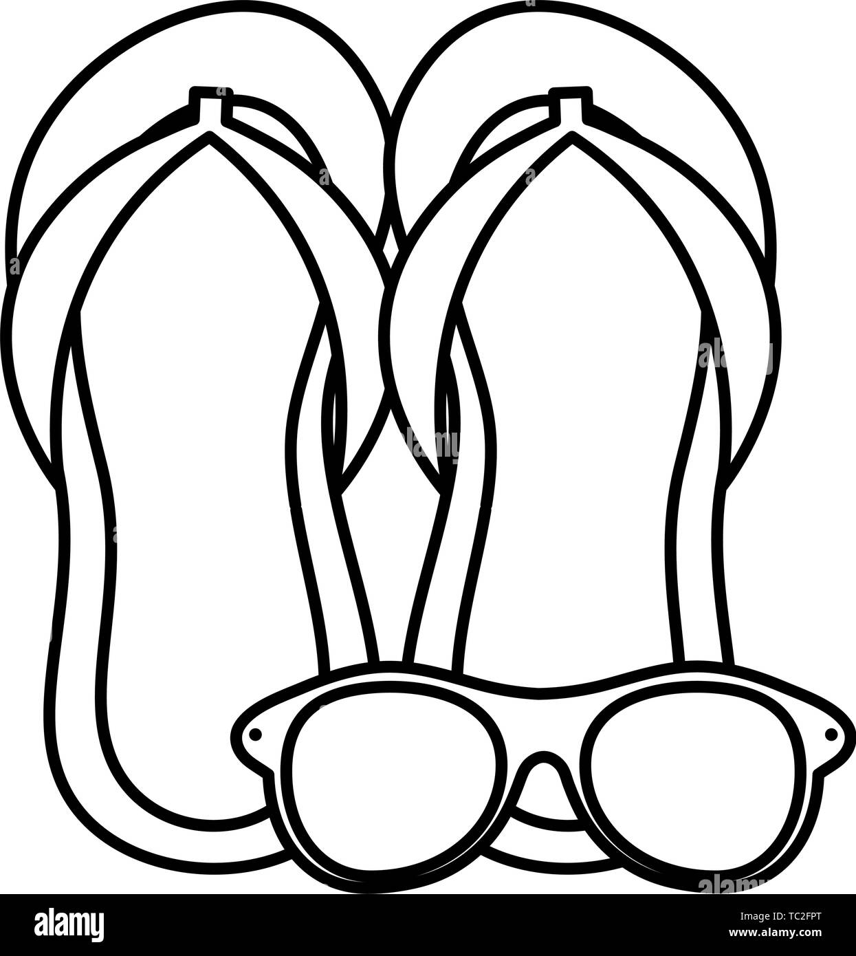 flip flops sandals and sunglasses summer accessories vector ...