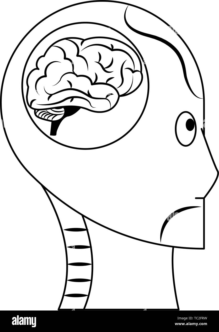 Human brain cartoon top Black and White Stock Photos & Images - Alamy