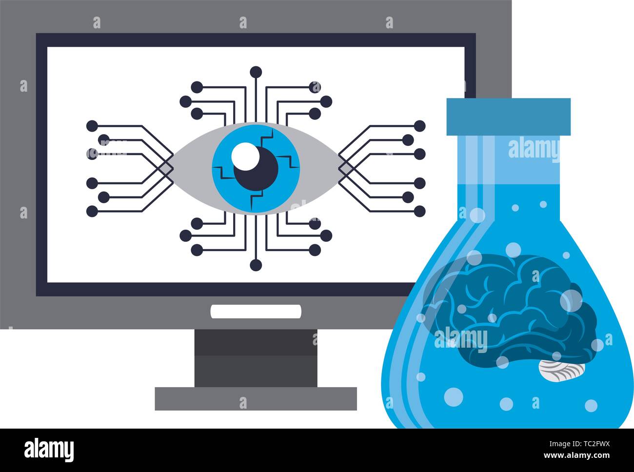 artifical intelligence icons concept cartoon Stock Vector Image & Art ...
