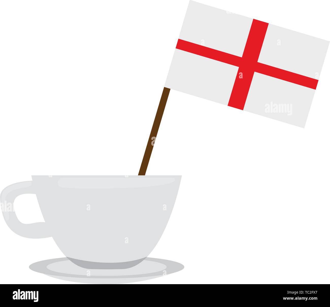Tea cup with a flag of England. Traditional british drink - Vector ...