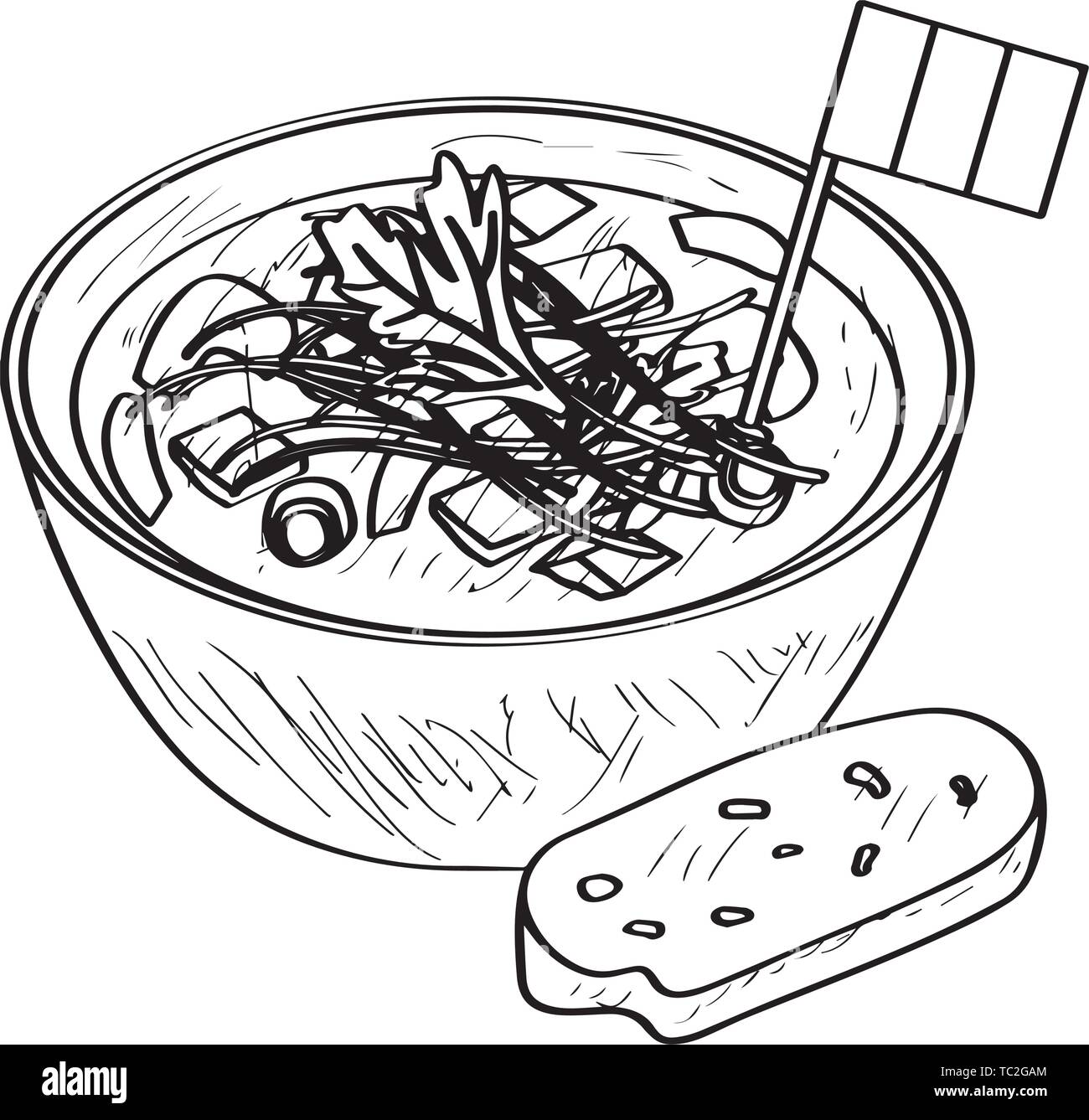 Dish with bread Stock Vector Images - Alamy