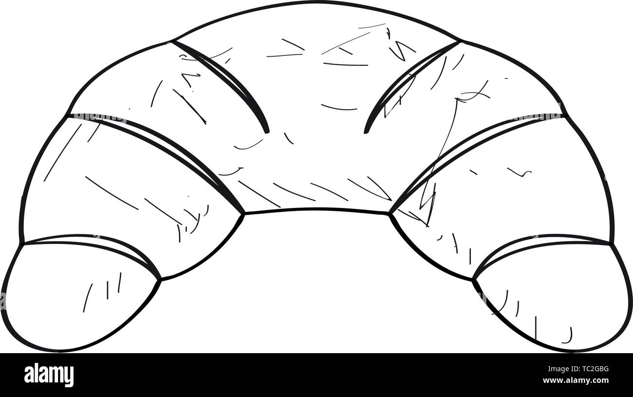 Isolated croissant outline. Traditional french pastry - Vector Stock ...