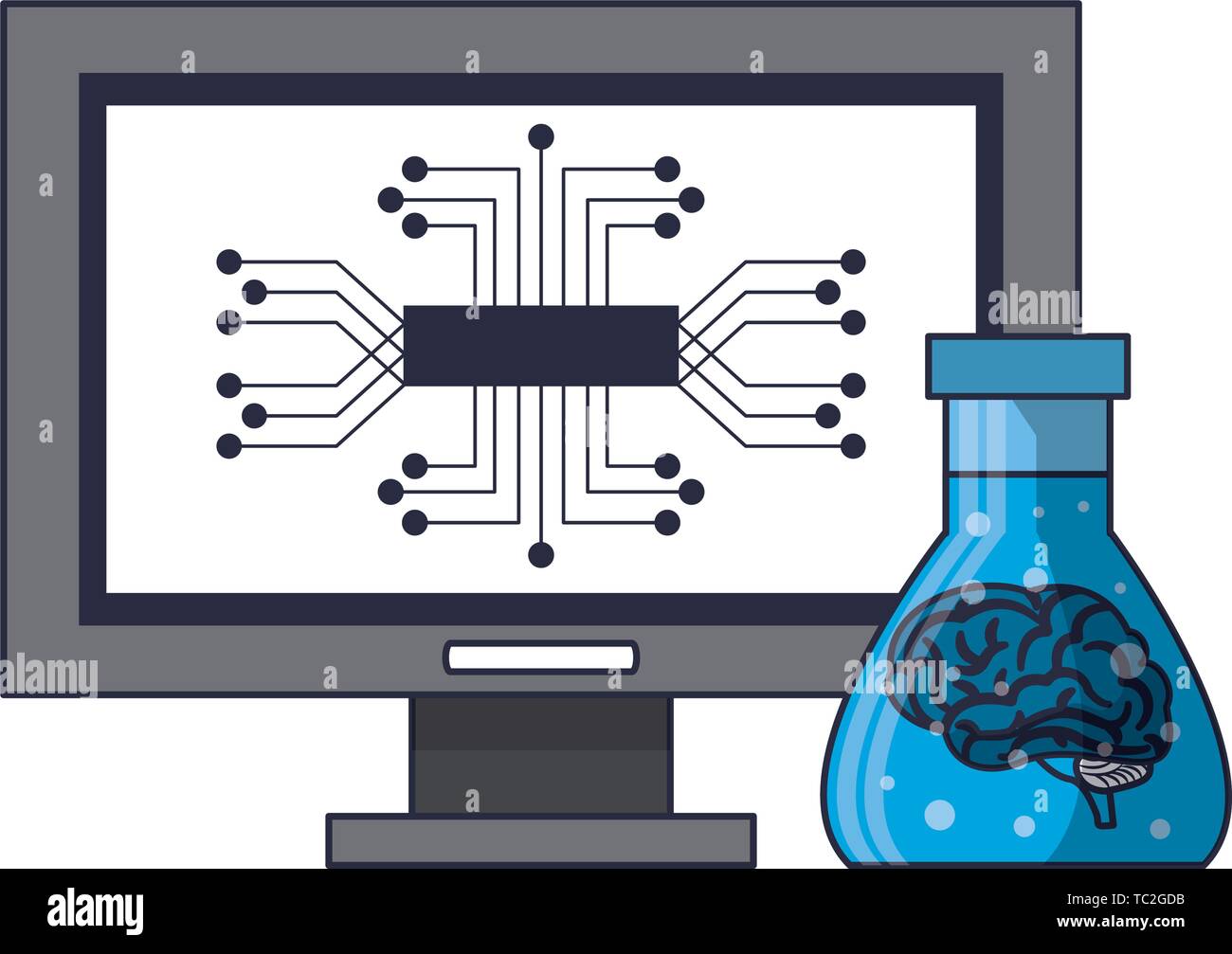 artifical intelligence icons concept cartoon Stock Vector Image & Art ...