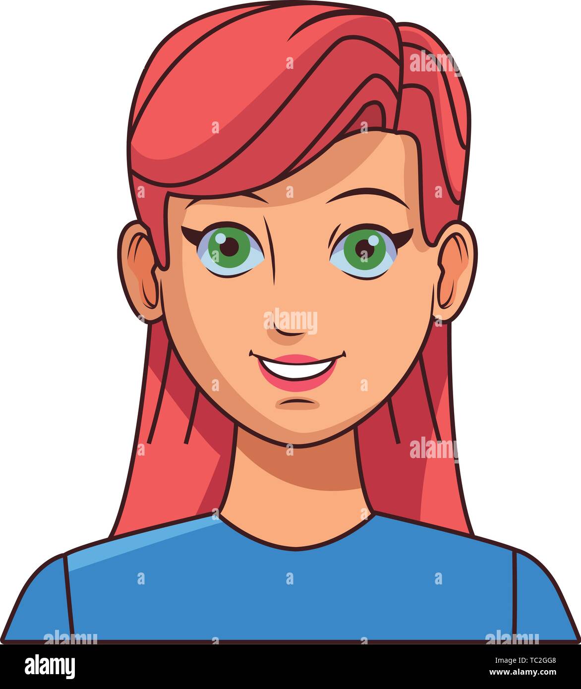 young woman avatar cartoon character profile picture Stock Vector Image ...
