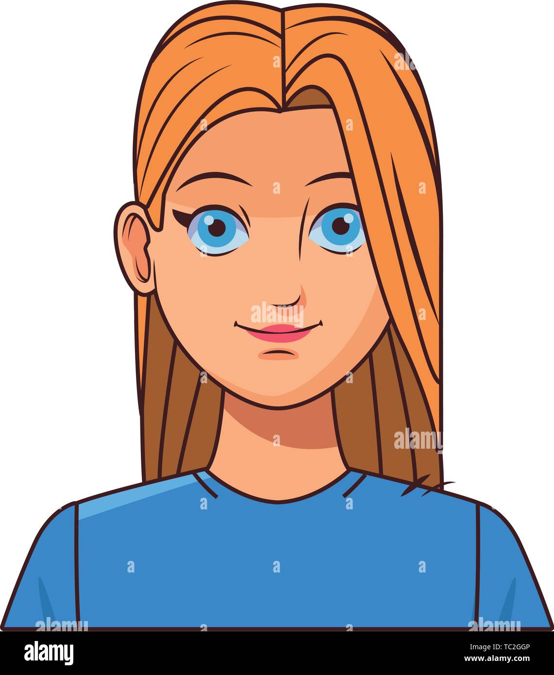 young woman avatar cartoon character profile picture Stock Vector Image ...