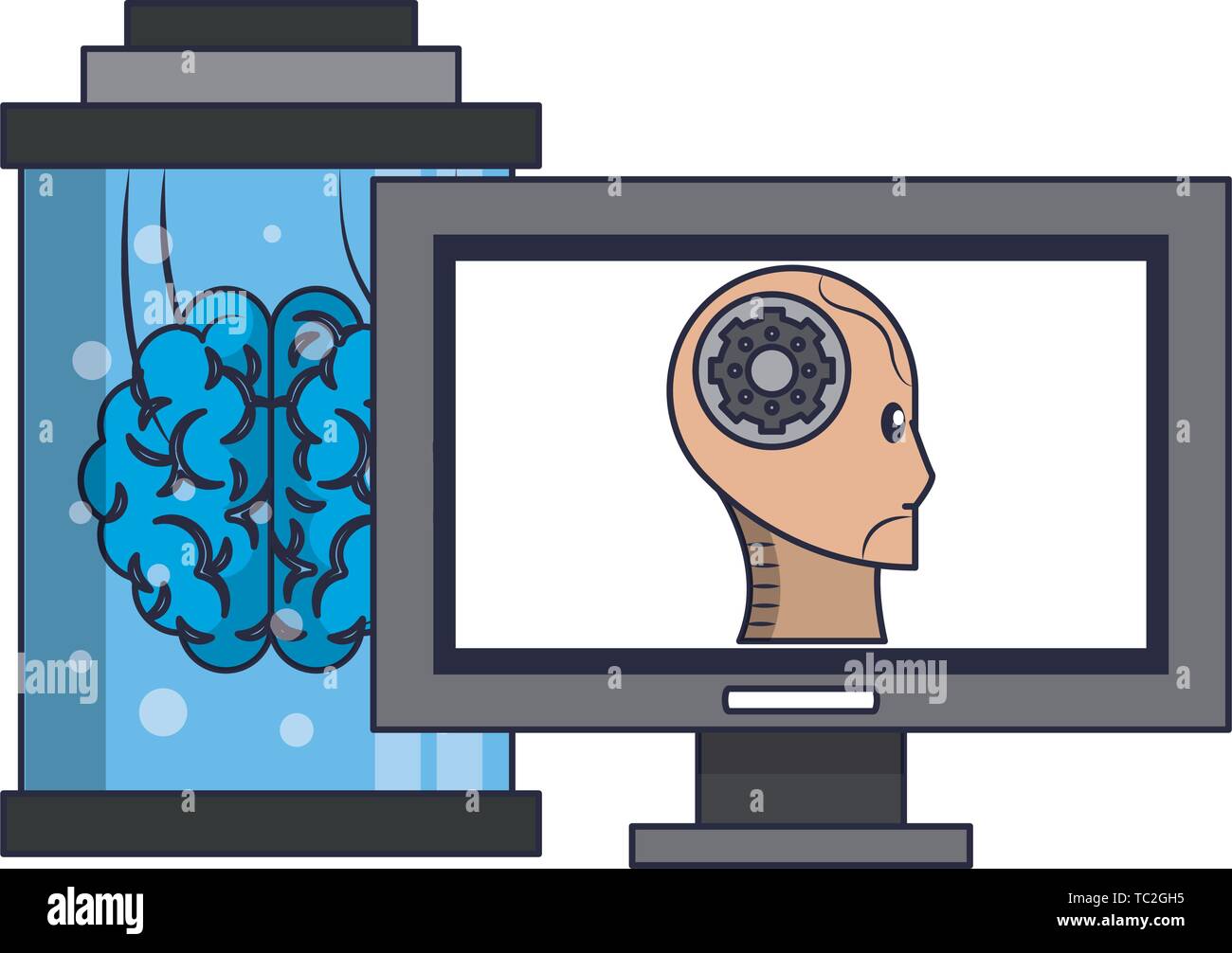 artifical intelligence icons concept cartoon Stock Vector Image & Art ...