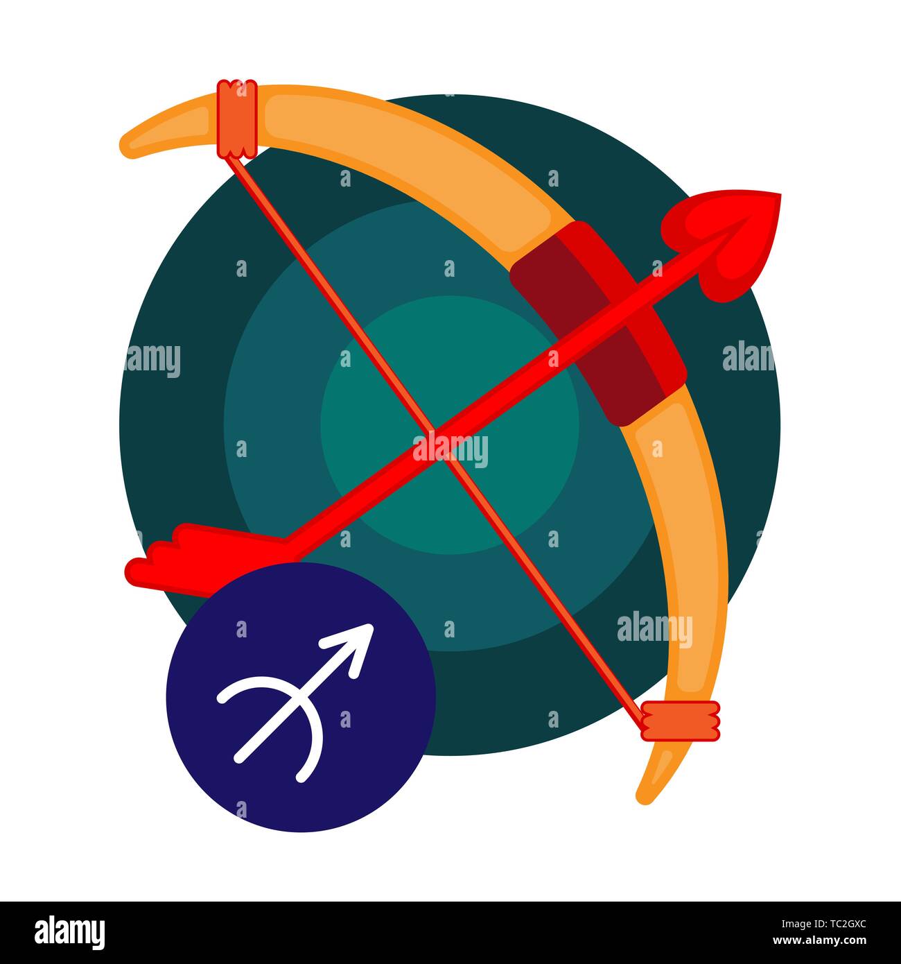 Sagittarius astrology sign isolated on white. Horoscope symbol ...