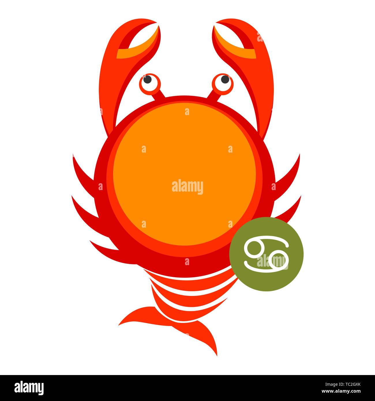 Cancer astrology sign isolated on white. Horoscope modern symbol for ...