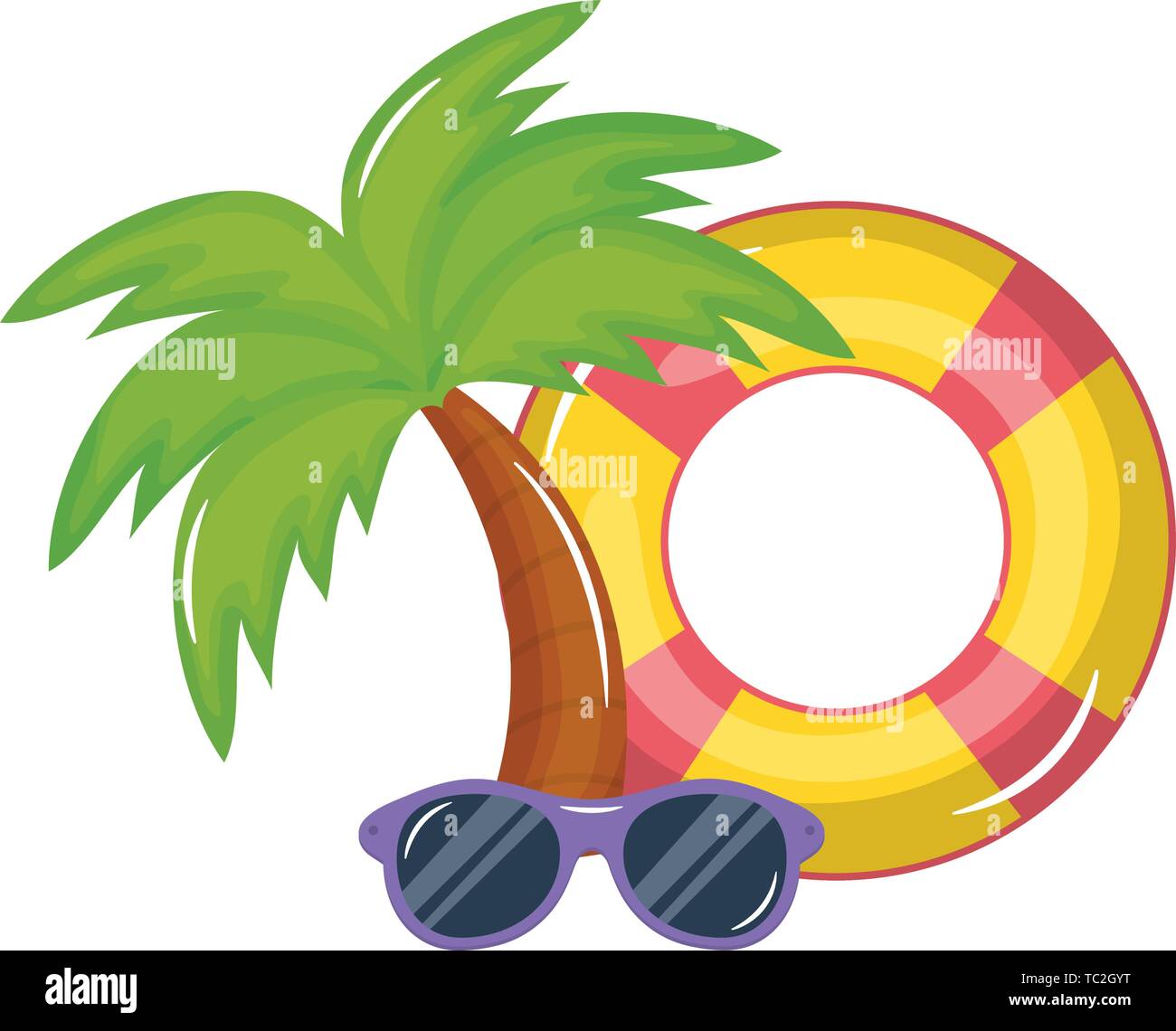 float lifeguard with sunglasses summer accessory vector illustration ...