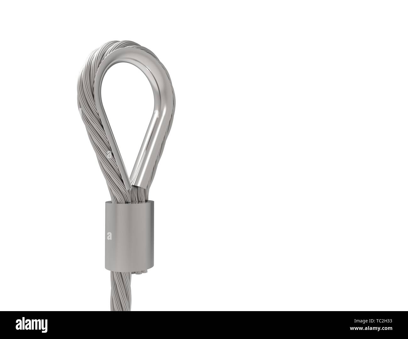 3D rendering of a metal wire cable isolated in white studio background ...