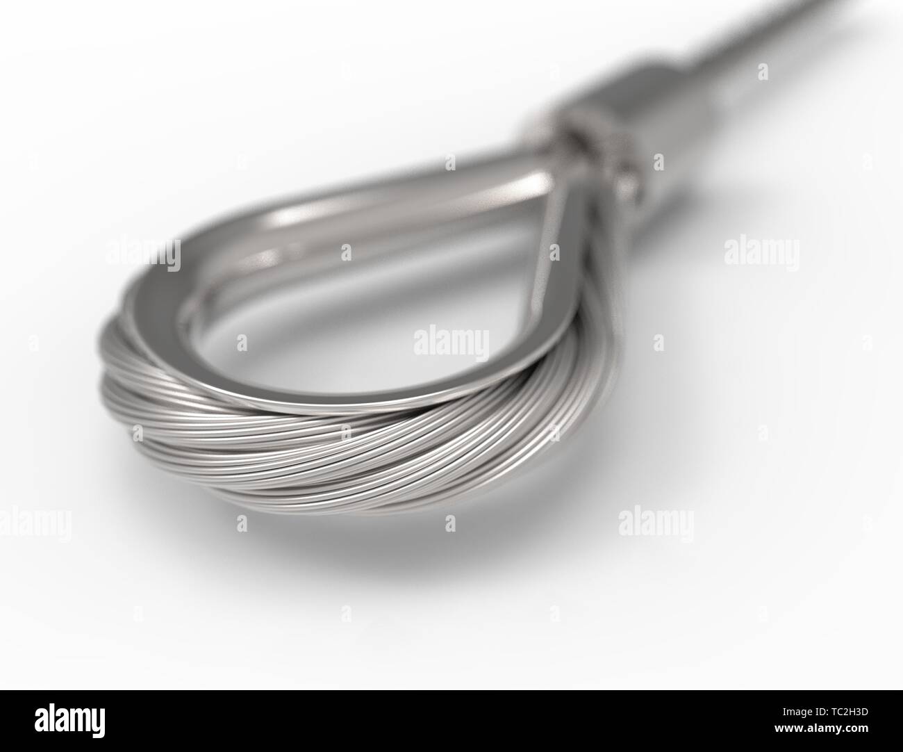 3D rendering of a metal wire cable isolated in white studio background ...