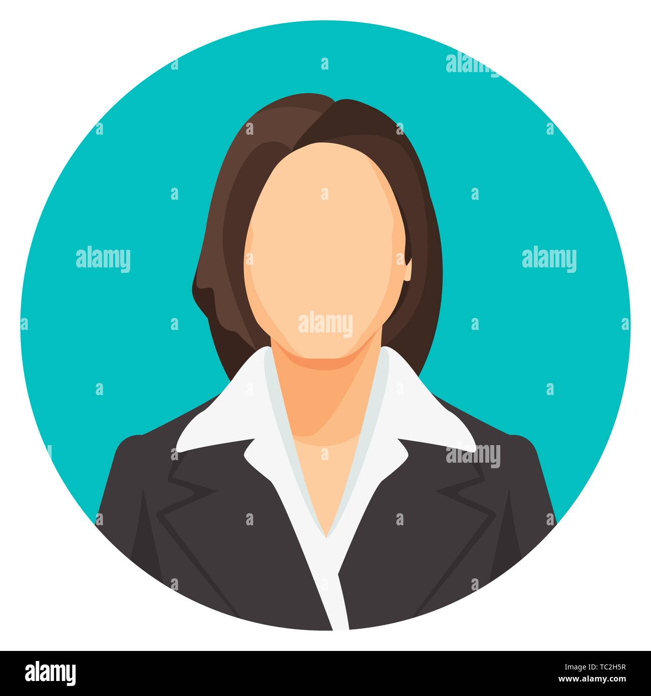 Avatar businesswoman portraits in four circles. Vector user pics Stock ...