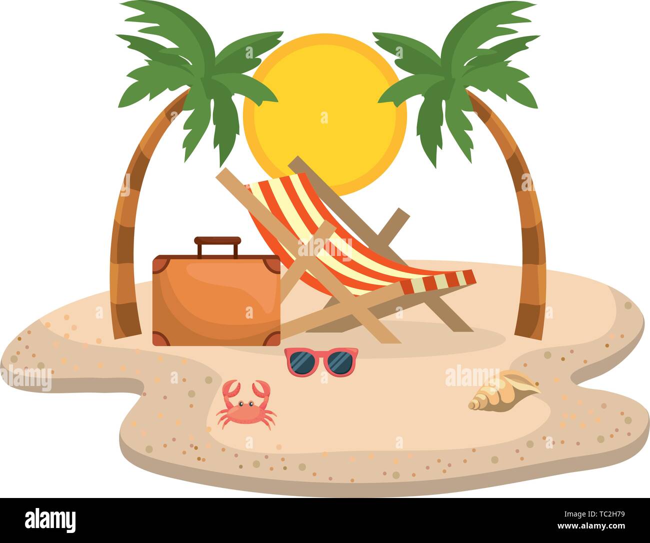 Summer and vacation icon set design, Beach tropical relaxation outdoor ...