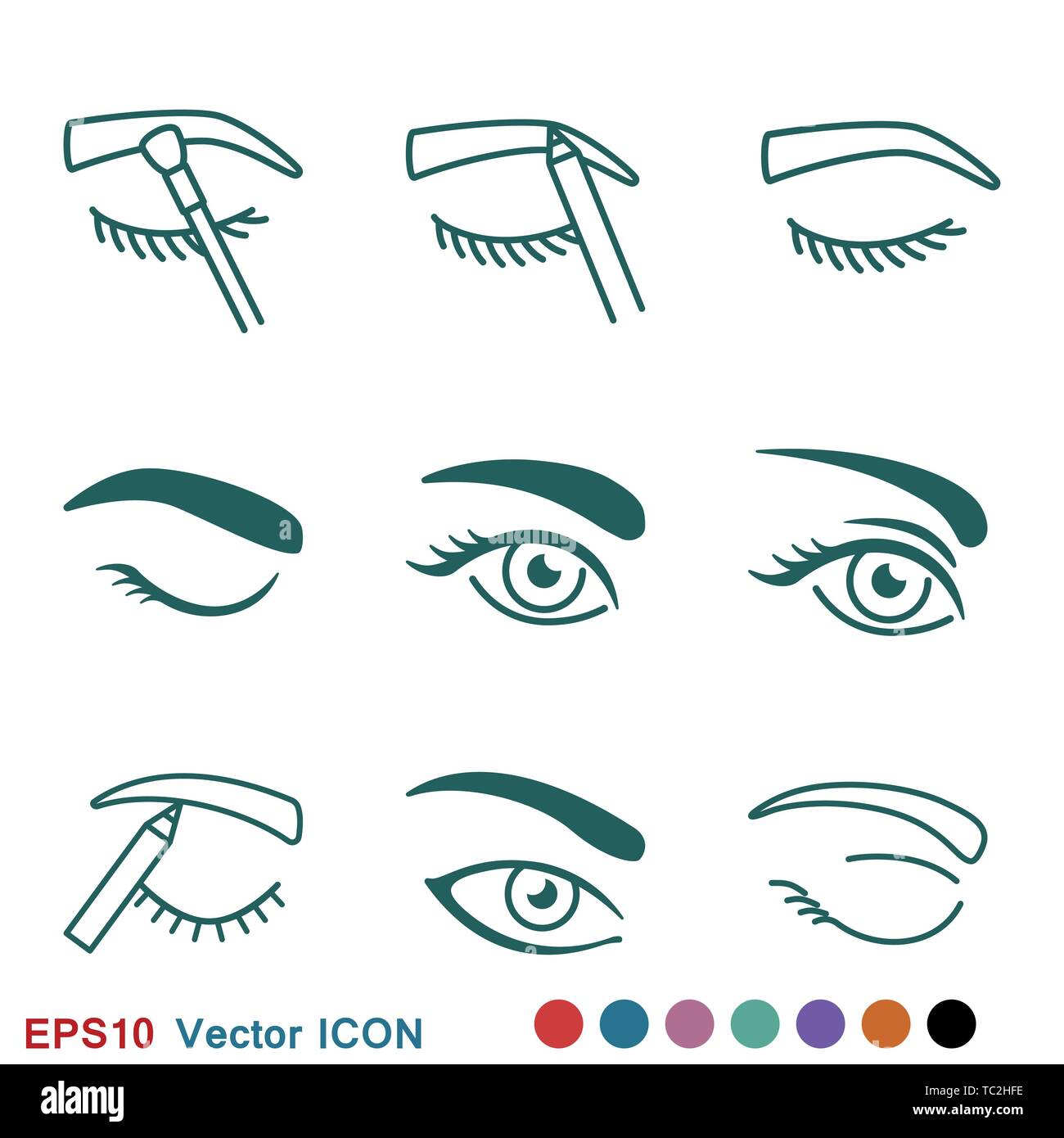Eyebrow icon. Eyebrow tattoo. logo, illustration, vector sign symbol ...