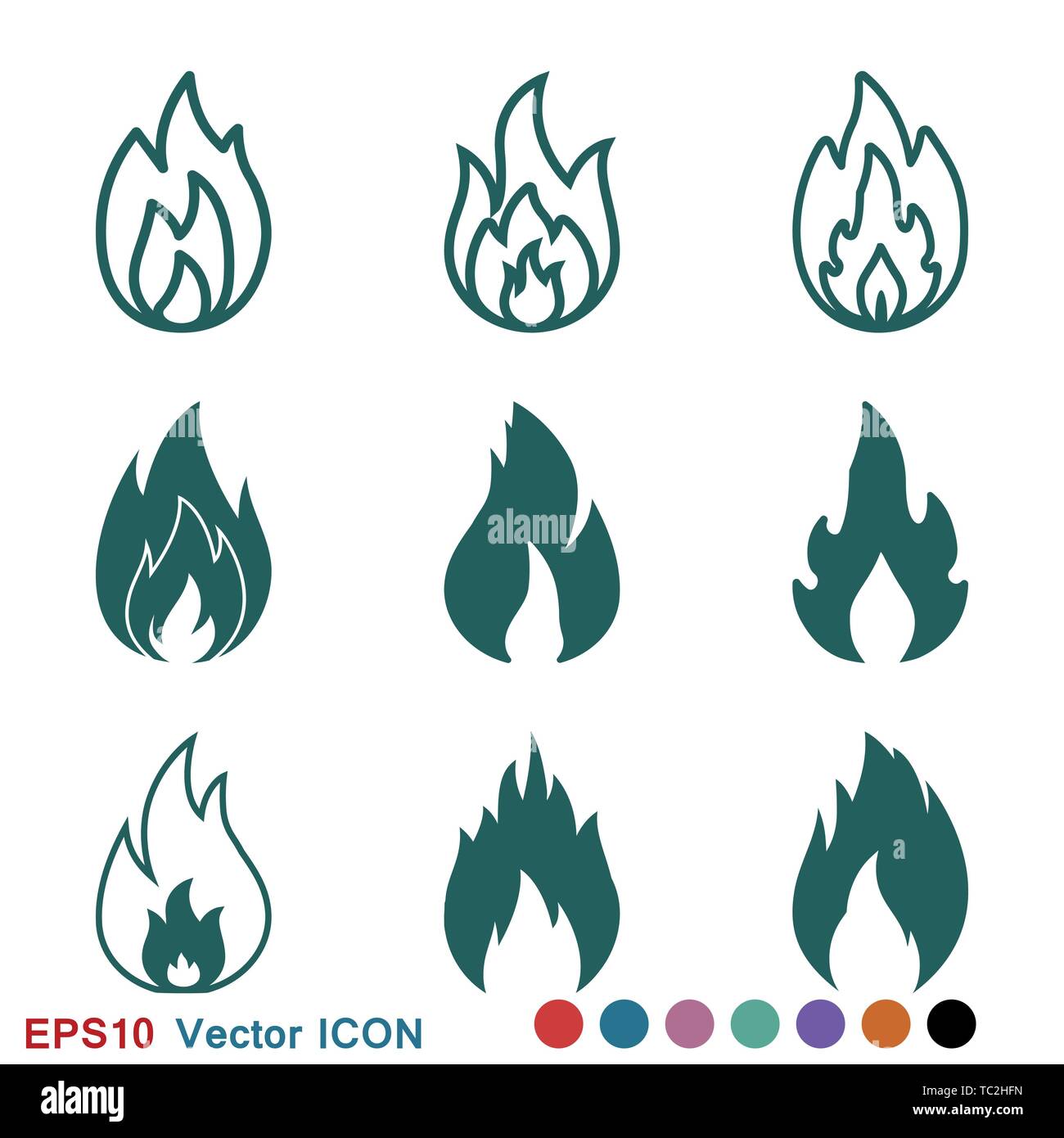 Fire icon logo, illustration, vector sign symbol for design Stock ...