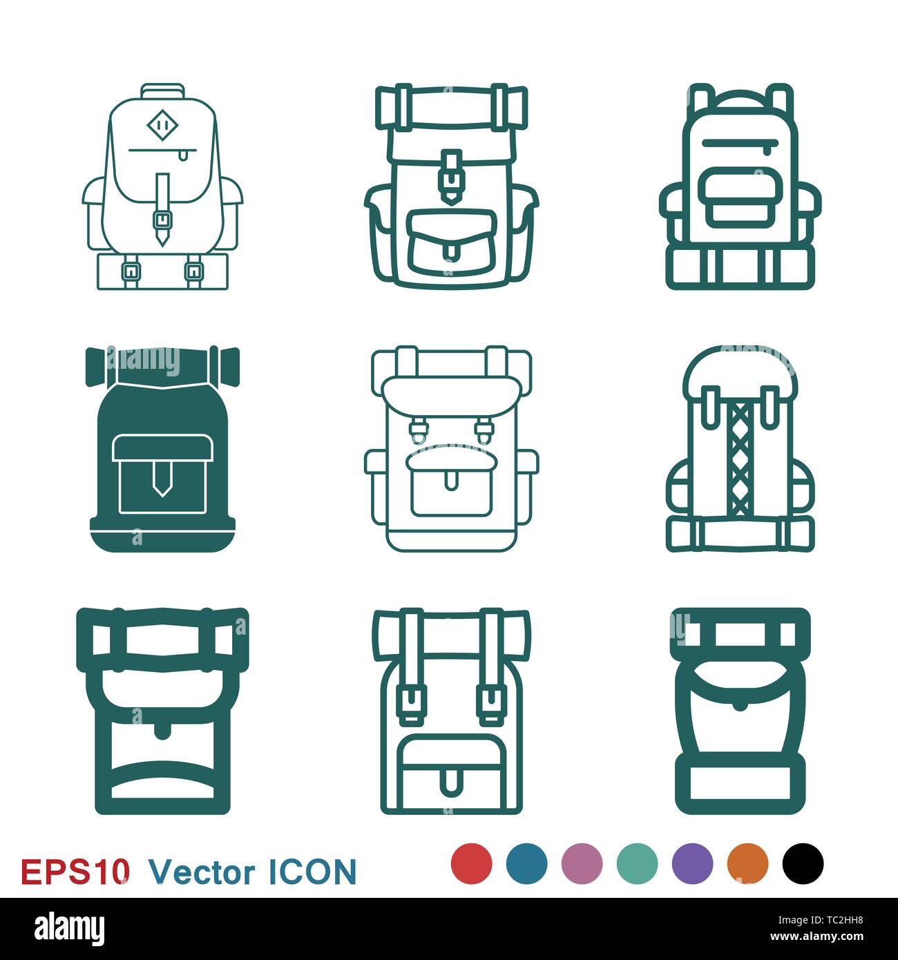 Backpack icon logo, vector sign symbol for design Stock Vector Image ...