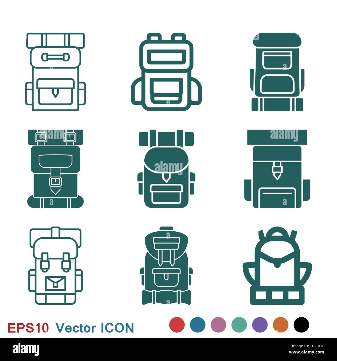 Backpack icon logo, vector sign symbol for design Stock Vector Image ...