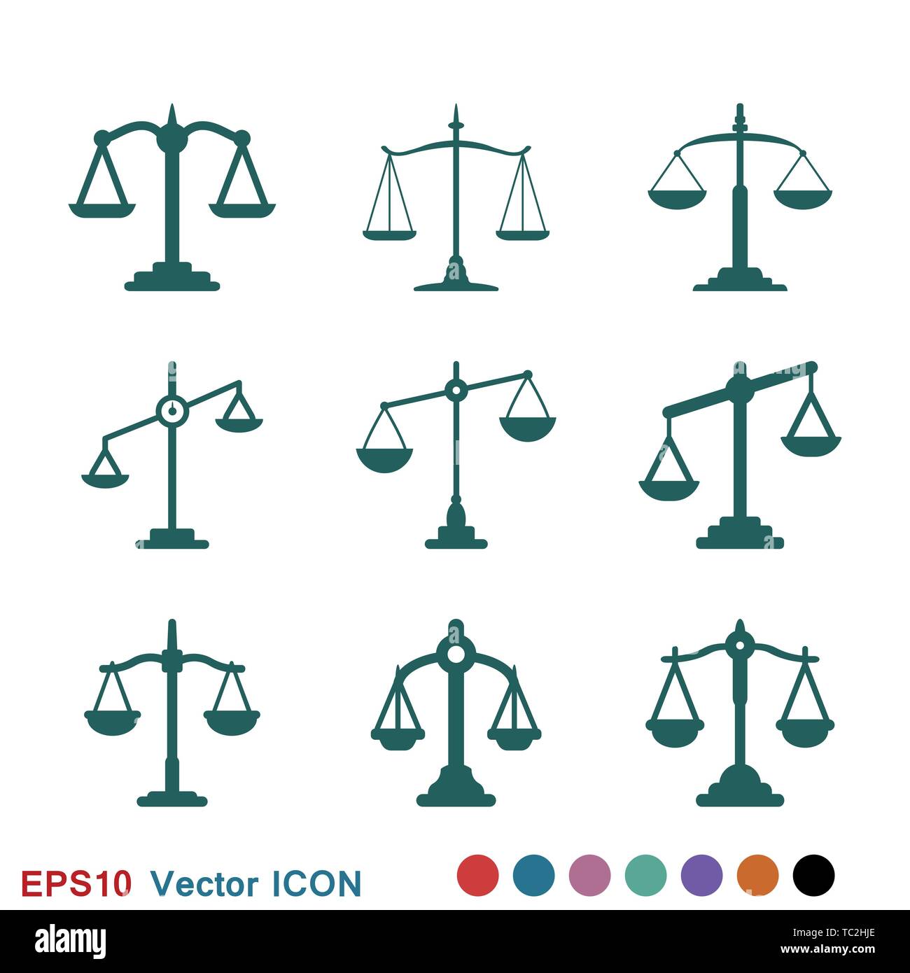 Scales of justice icon logo, vector sign symbol for design Stock Vector ...