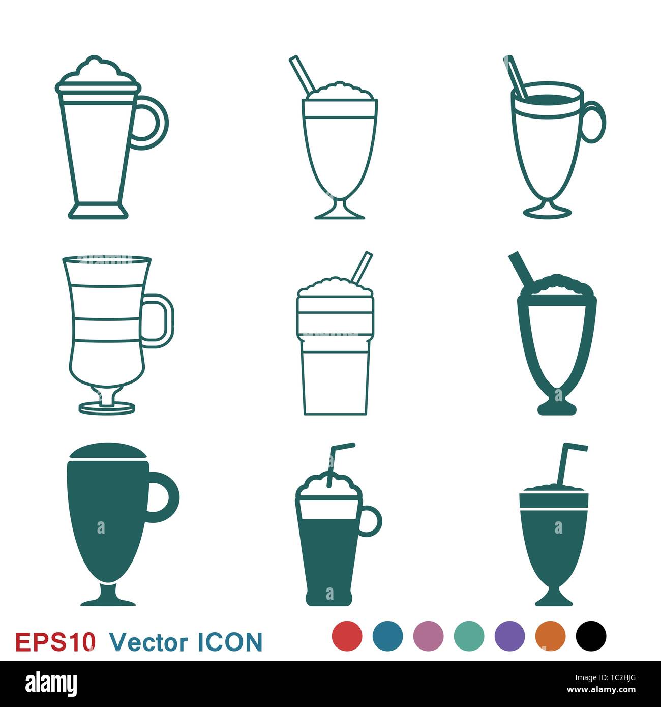 Latte coffee icon. logo, vector sign symbol for design Stock Vector ...